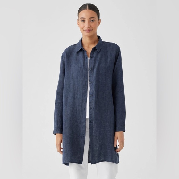 Eileen Fisher | Tops | Eileen Fisher Washed Organic Linen Dlav Dusk ...